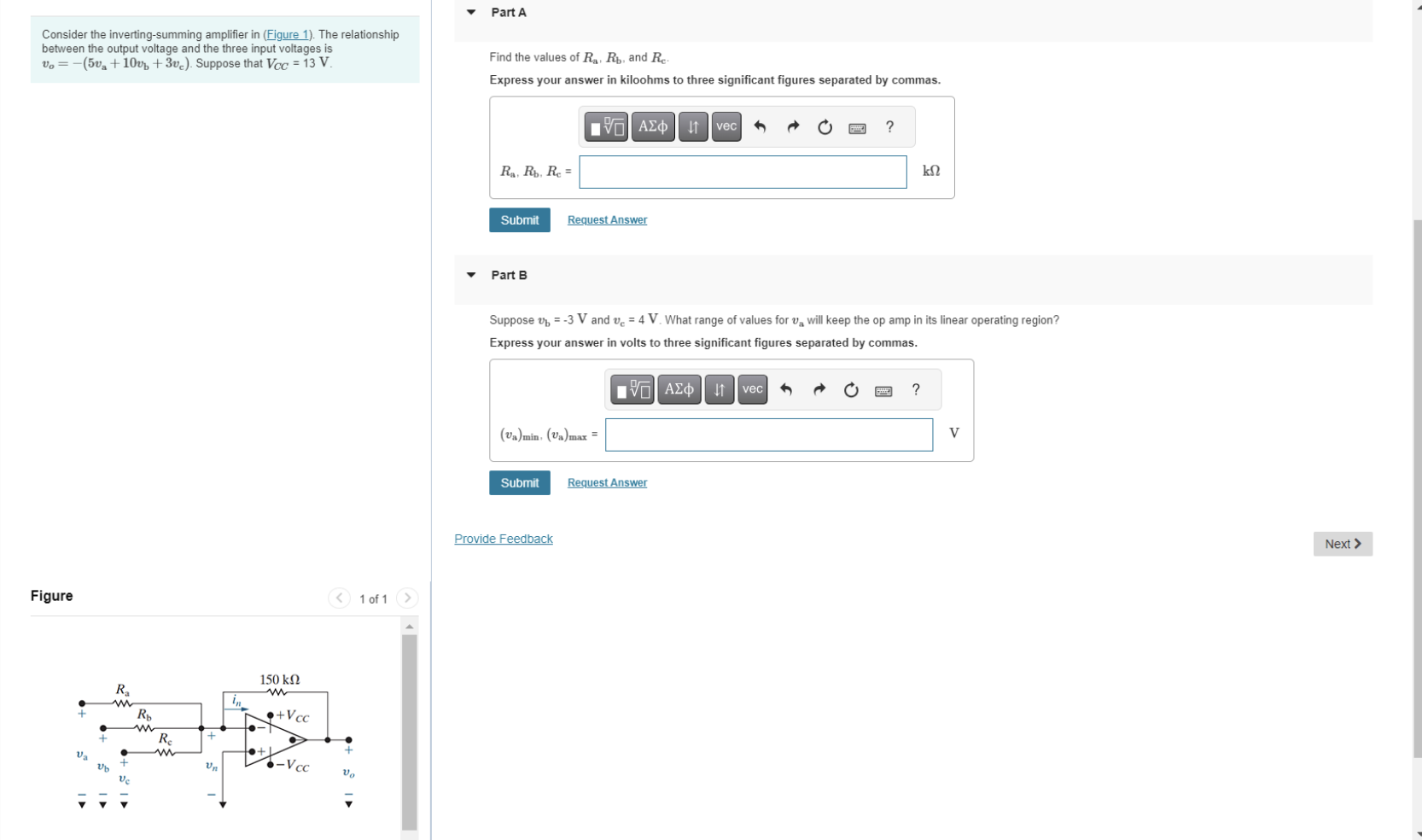 Solved Consider the inverting-summing amplifier in (Figure | Chegg.com