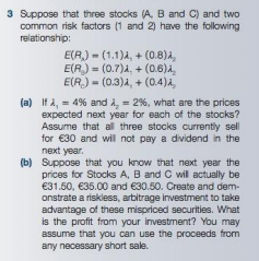 3 Suppose that three stocks (A, B and C) and two | Chegg.com