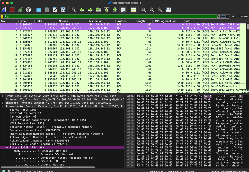 Solved Based on the same trace file (tcp-ethereal-trace-1 | Chegg.com