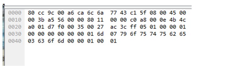 Solved 0000 80 cc 9c 00 аб са бс ба 77 43 cl 5f 08 00 45 00 | Chegg.com