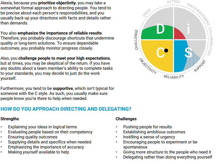 Instructions: Use your Everything DiSC Management | Chegg.com