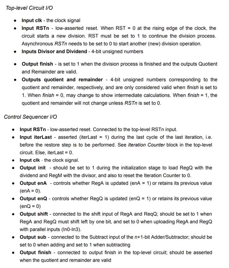 Non-Restoring Sequential Divider Architecture. | Chegg.com