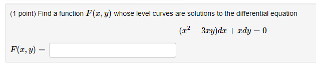 Solved (1 point) Find a function F(x,y) whose level curves | Chegg.com