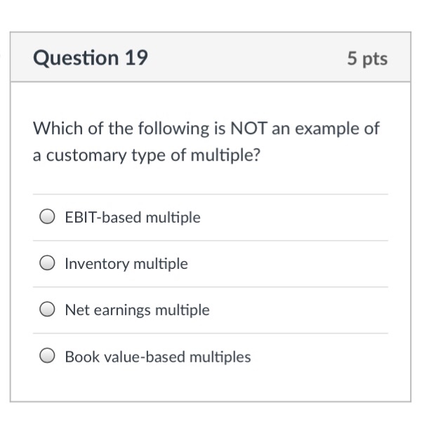 Solved Question 19 5 pts Which of the following is NOT an | Chegg.com