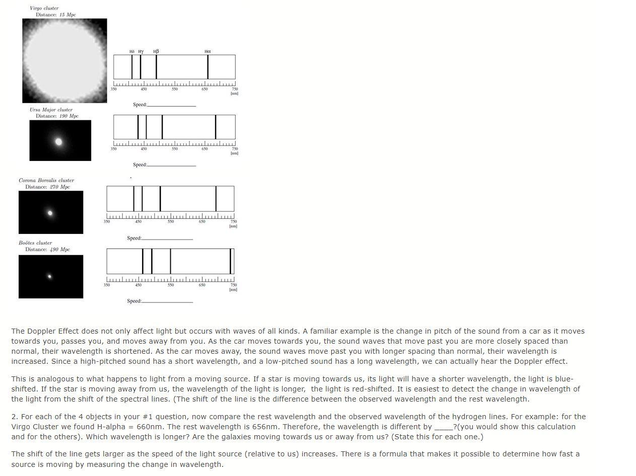 Ursa Major cluster Distance: 190Mme Speed: Corona | Chegg.com