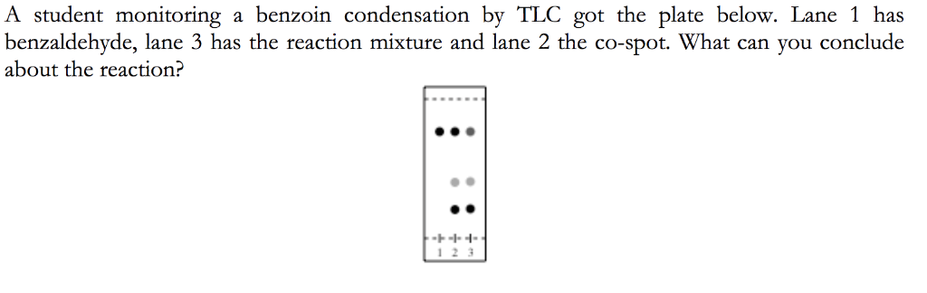 Solved A student monitoring benzaldehyde, lane 3 has the | Chegg.com