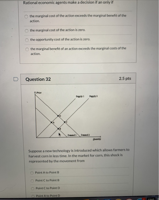 Solved Rational economic agents make a decision if an only | Chegg.com