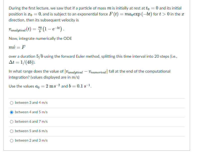 Solved During the first lecture, we saw that if a particle | Chegg.com