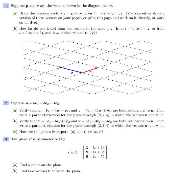 Suppose p and v are the vectors shown in the diagram | Chegg.com