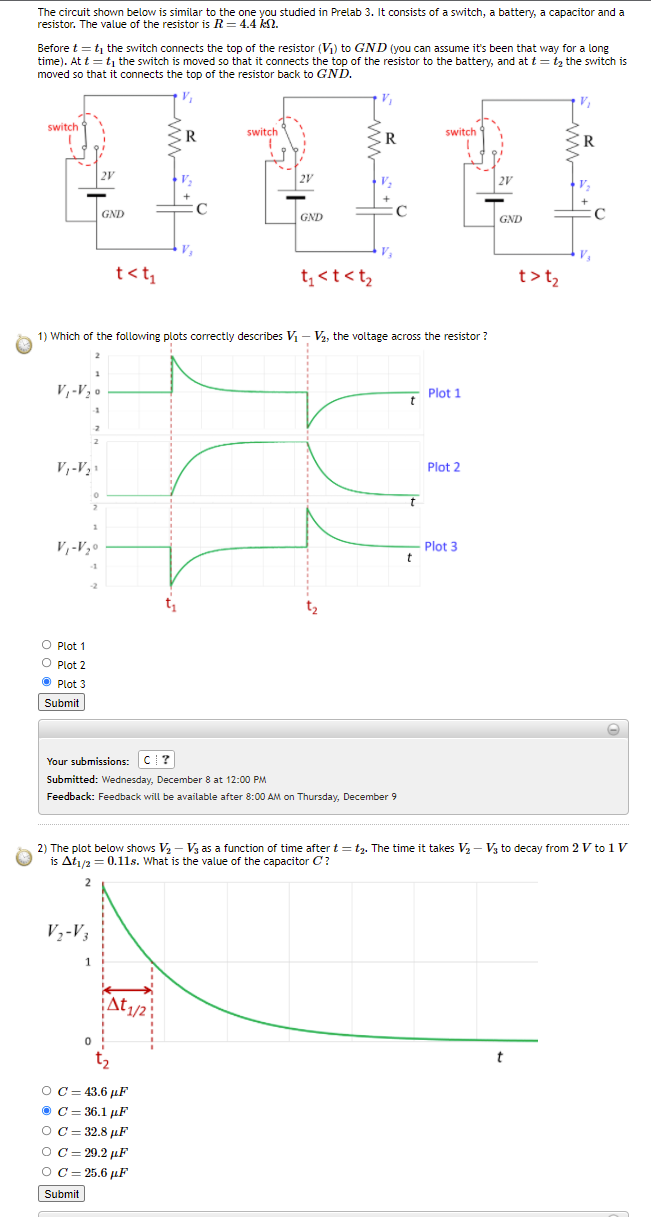 Solved The circuit shown below is similar to the one you | Chegg.com