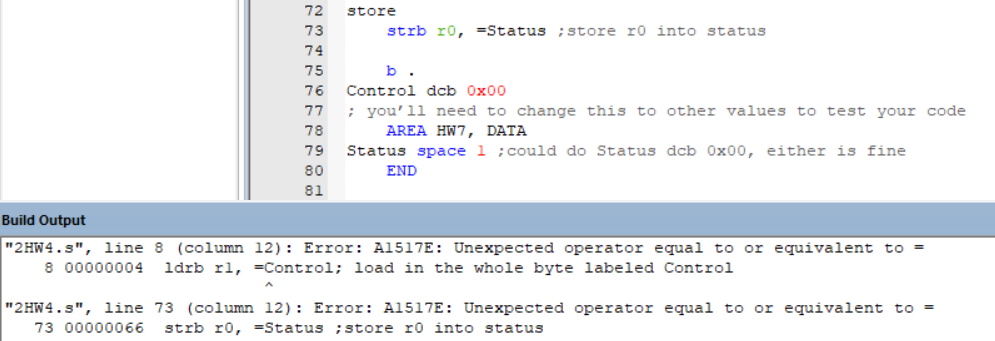 Solved Keep getting these errors in ARM Assembly. Could | Chegg.com