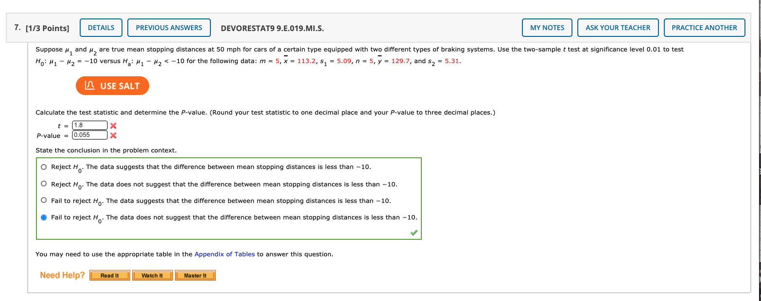 Solved 7. [1/3 Points] DETAILS PREVIOUS ANSWERS DEVORESTAT9 | Chegg.com