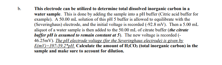 Solved A Severinghaus electrode is used to measure the | Chegg.com