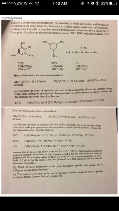 Solved Explosive compounds are molecules (or materials) in | Chegg.com