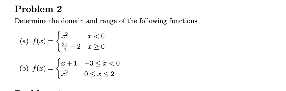 Solved Determine the domain and range of the following | Chegg.com