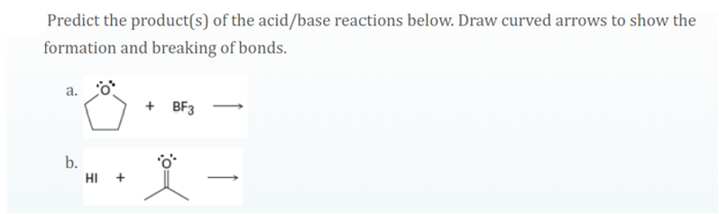 Solved Predict the product(s) of the acid/base reactions | Chegg.com