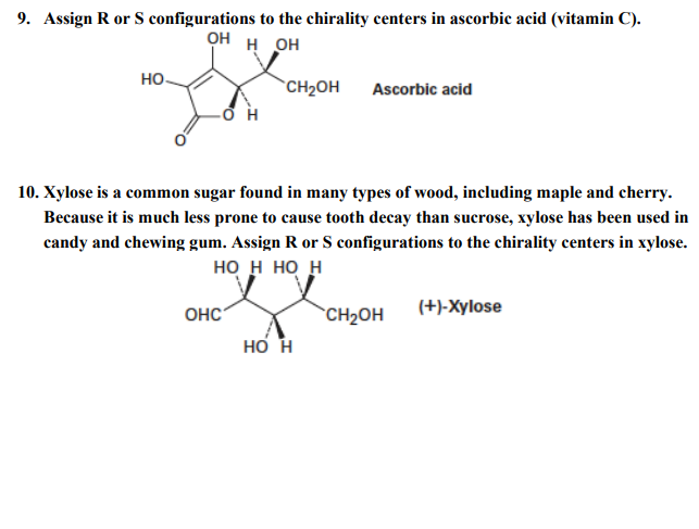 Solved 9. Assign R or S configurations to the chirality | Chegg.com