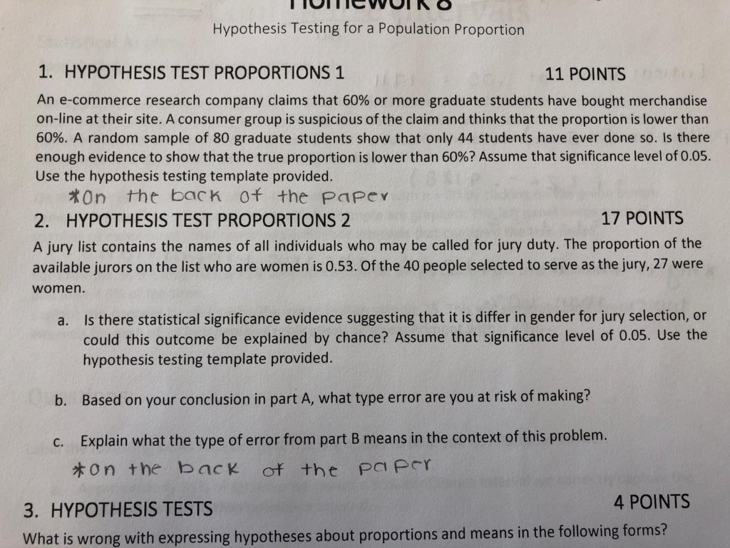 Solved Hypothesis Testing for a Population Proportion 1. | Chegg.com