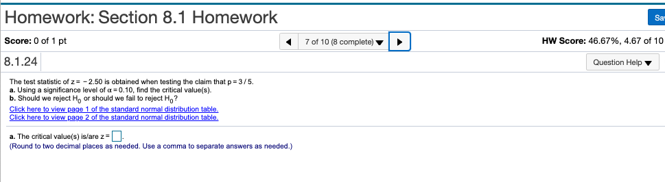 Solved Homework Section 8 1 Homework Sa Score 0 Of 1 Pt 7