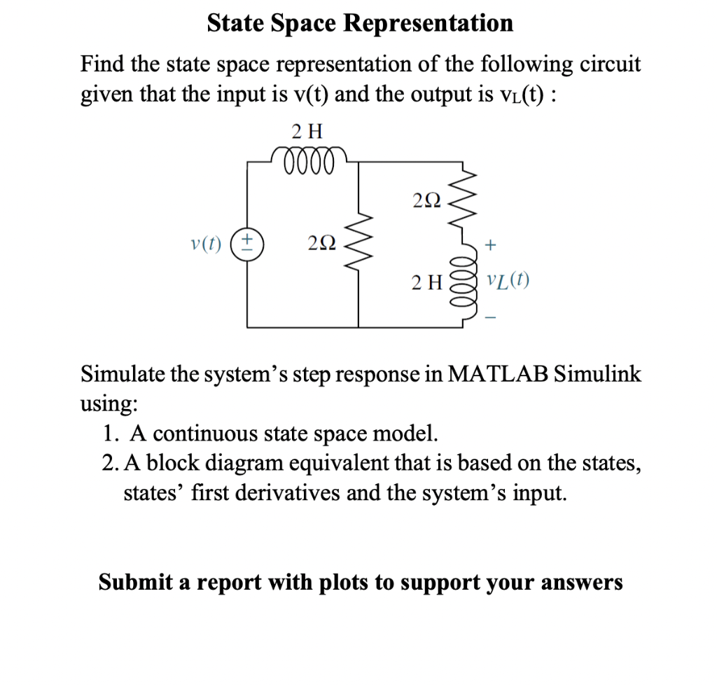 Solved Find the state space representation of the following | Chegg.com