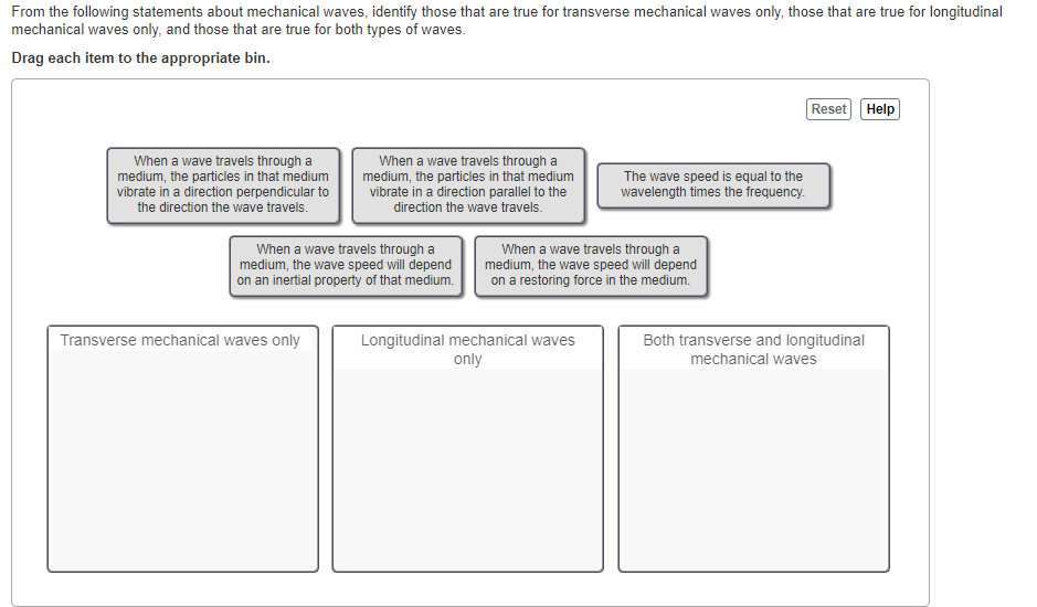Solved From the following statements about mechanical waves, | Chegg.com