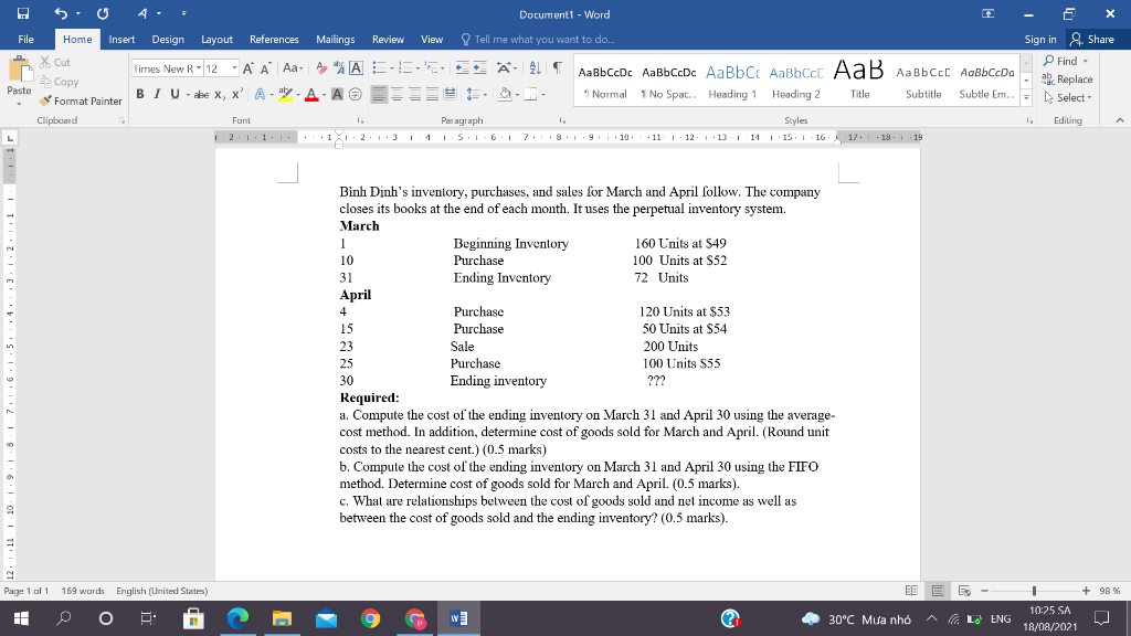 Solved X File X Cut 50 Document1 - Word Home Insert Design | Chegg.com