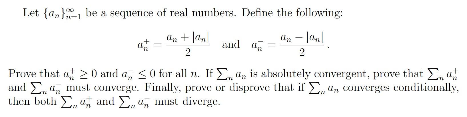 Solved Let {an}=1 be a sequence of real numbers. Define the | Chegg.com