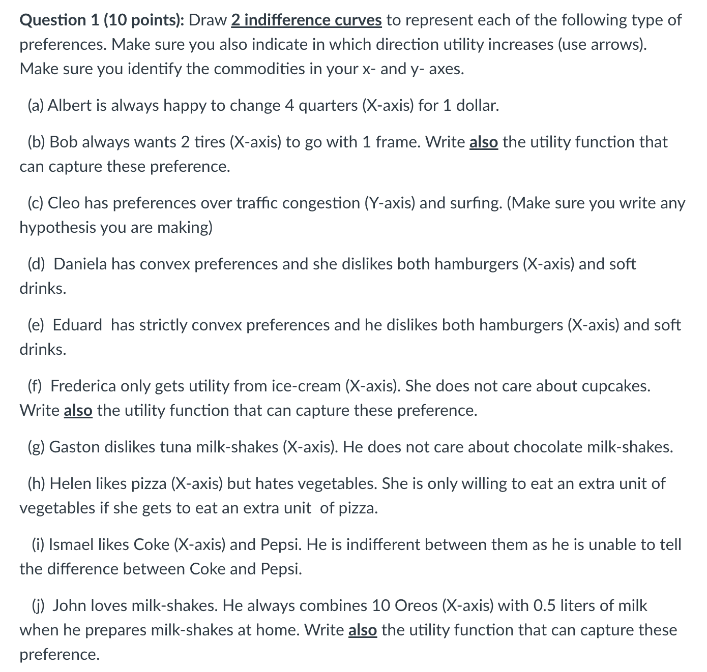 Solved Question 1 (10 ﻿points): Draw \( \underline{2} \) | Chegg.com