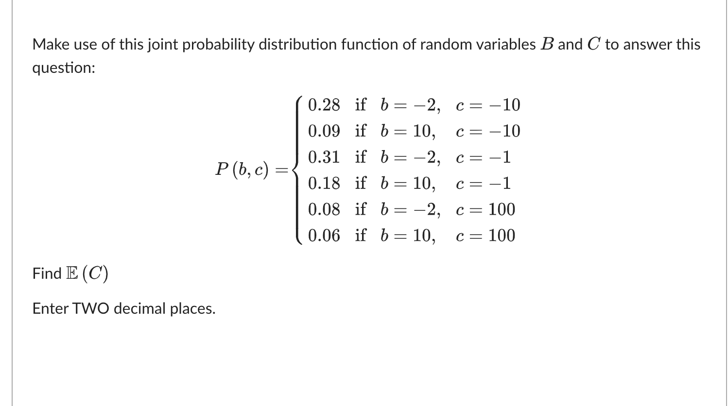 Solved Using this joint probability distribution function of | Chegg.com