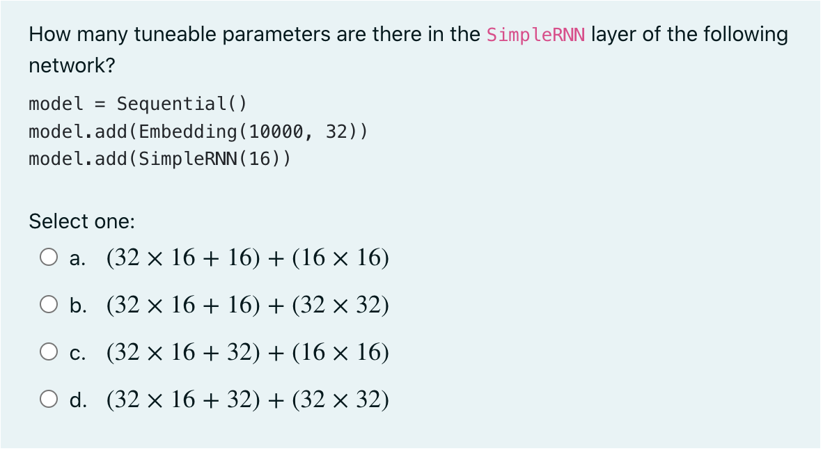 Solved How many tuneable parameters are there in the | Chegg.com