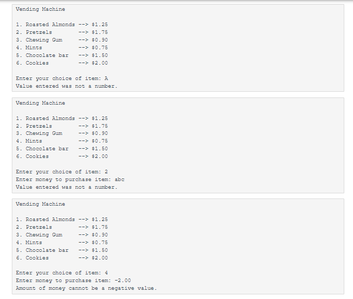 Solved 9.2 Vending Machine This lab will be available until | Chegg.com