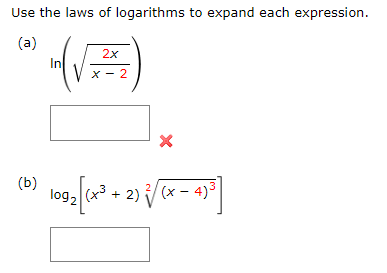 Solved Use the laws of logarithms to expand each | Chegg.com