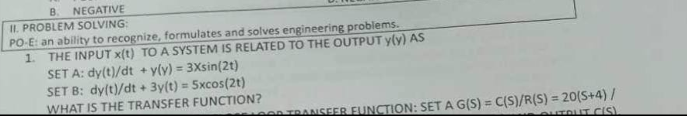 Solved II. PROBLEM SOLVING: PO-E: an ability to recognize, | Chegg.com