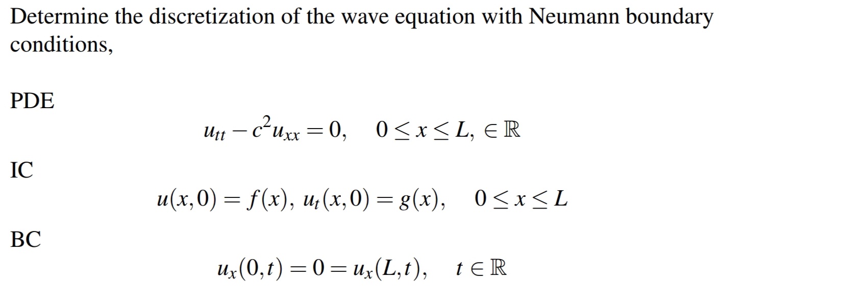 Solved Determine the discretization of the wave equation | Chegg.com