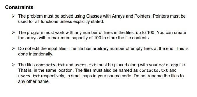 Solved Assignment 2- Classes and objects/Arrays/Pointers | Chegg.com