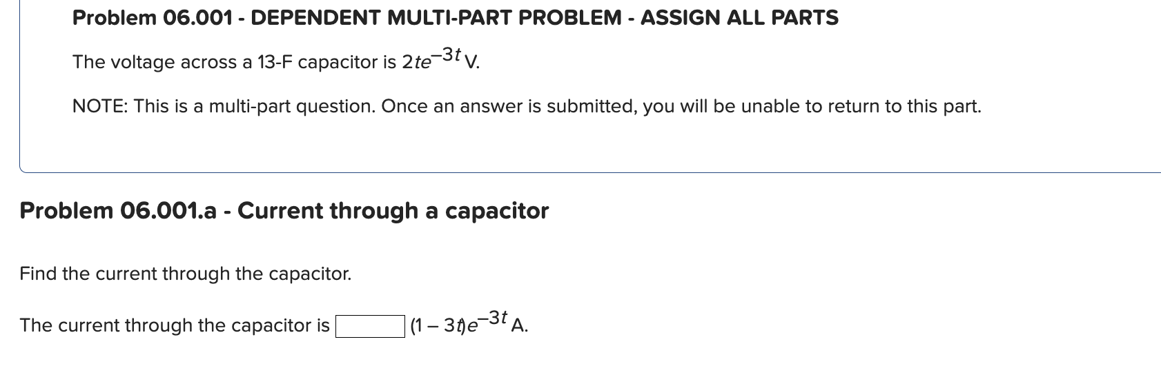 Solved Problem 06.001 - DEPENDENT MULTI-PART PROBLEM - | Chegg.com