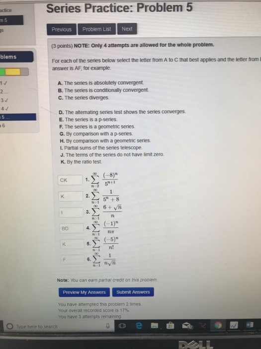 Solved dice Series Practice: Problem 5 PreviousProblem List | Chegg.com Solved dice Series Practice: Problem 5 PreviousProblem List | Chegg.com