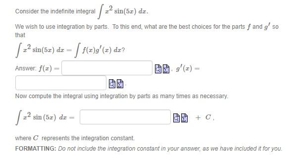 Solved Consider the indefinite integral / 2 sin(51) dz. We | Chegg.com