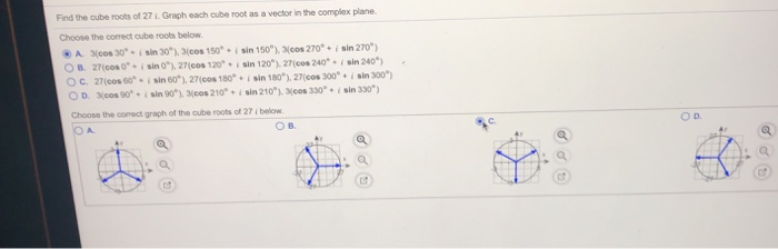 Solved Find the cube roots of 27 i Graph each cube root as a | Chegg.com
