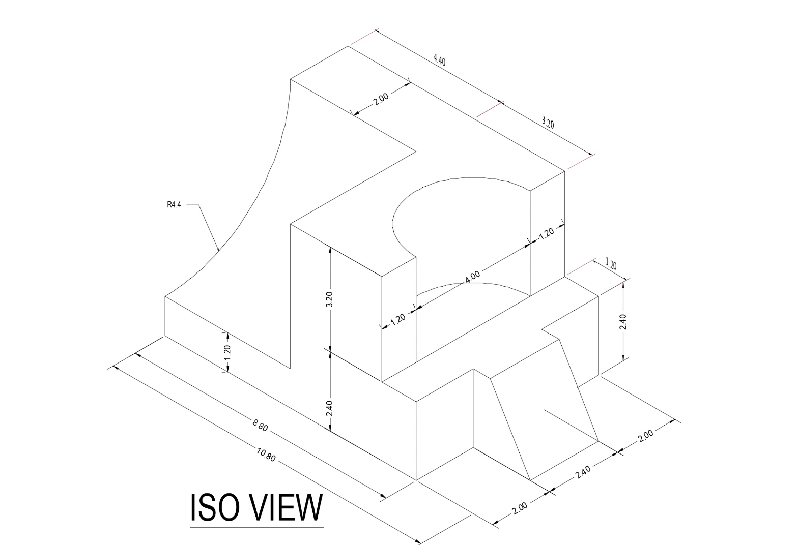 Solved Draw the top, front and right view for the following | Chegg.com