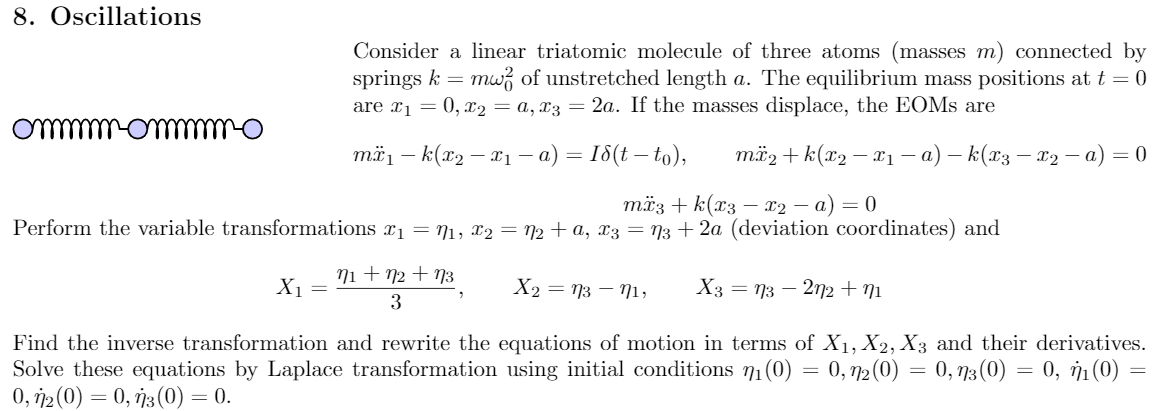 Solved 8 Oscillations Consider A Linear Triatomic Molecule