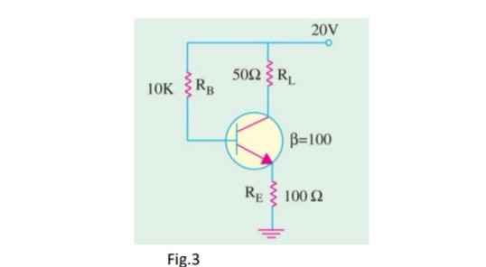 Solved 3. For the transistor circuit shown in Fig.3, find | Chegg.com