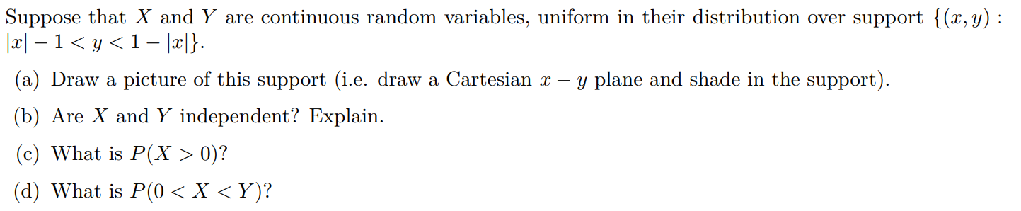 Solved Suppose that X and Y are continuous random variables, | Chegg.com