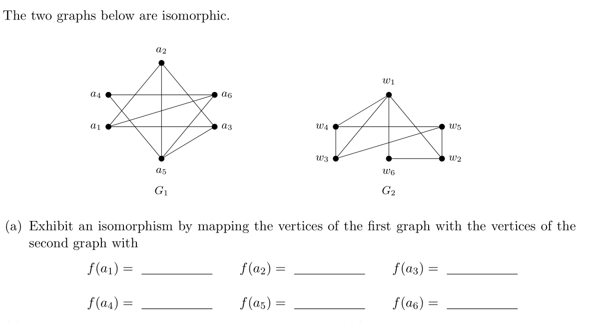 Solved The two graphs below are isomorphic. a2 W1 a4 06 - 4: | Chegg.com