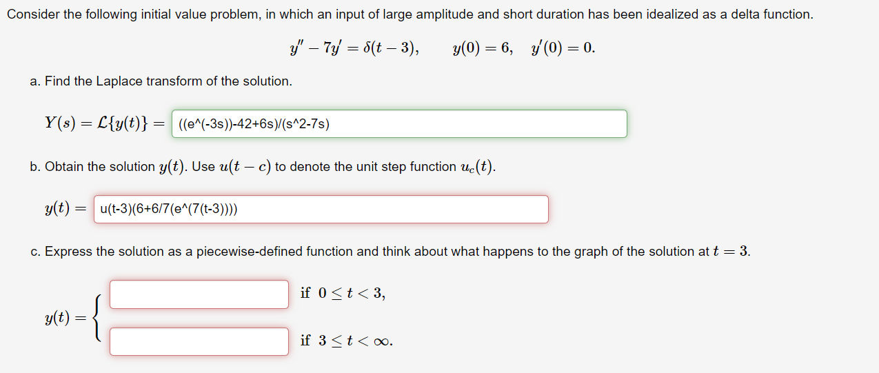 Solved Consider the following initial value problem, in | Chegg.com