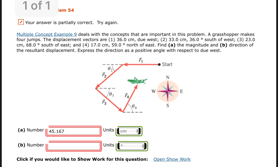 Solved A grasshopper makes four jumps. The displacement | Chegg.com