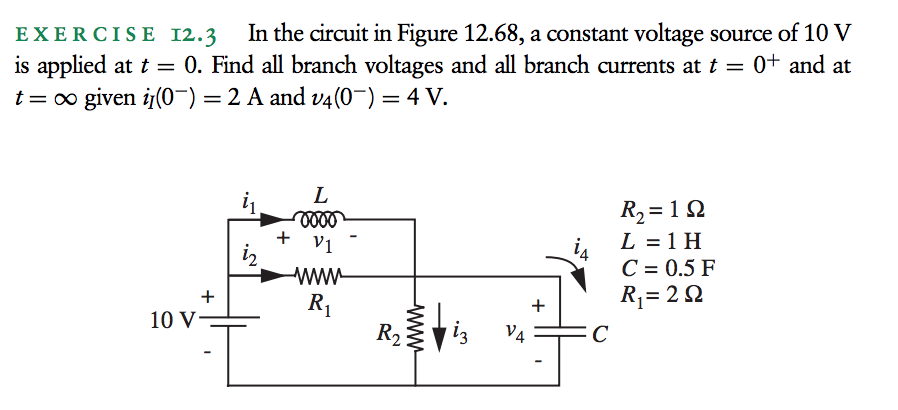 Solved EXERCISE 12.3 In the circuit in Figure 12.68, a | Chegg.com