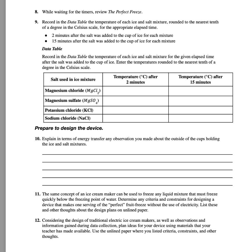 7. Start one timer, set for 2 minutes. Start the | Chegg.com