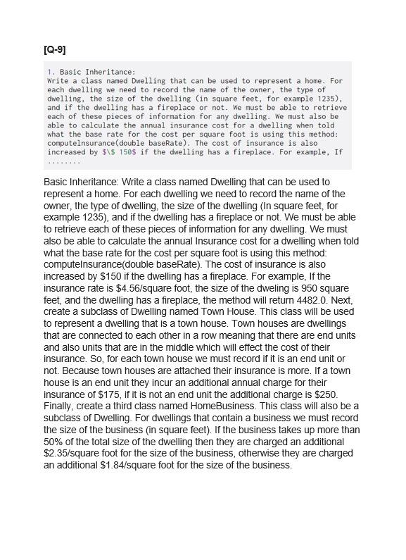 Solved [Q-9] 1. Basic Inheritance: Write a class named | Chegg.com