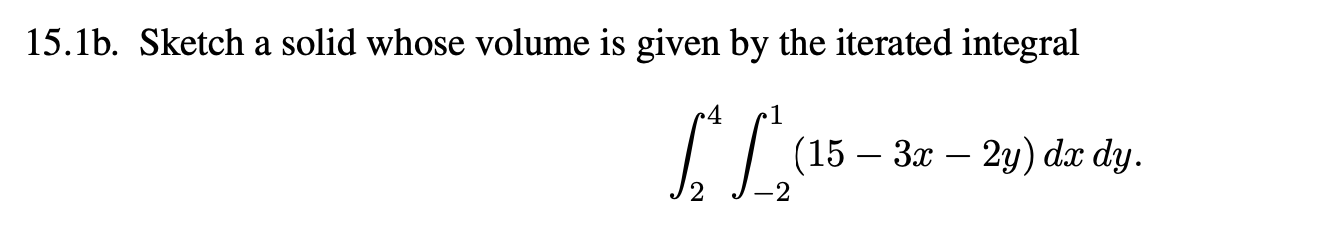 Solved Sketch a solid whose volume is given by the iterated | Chegg.com
